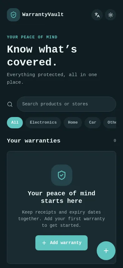WarrantyVault Mobile