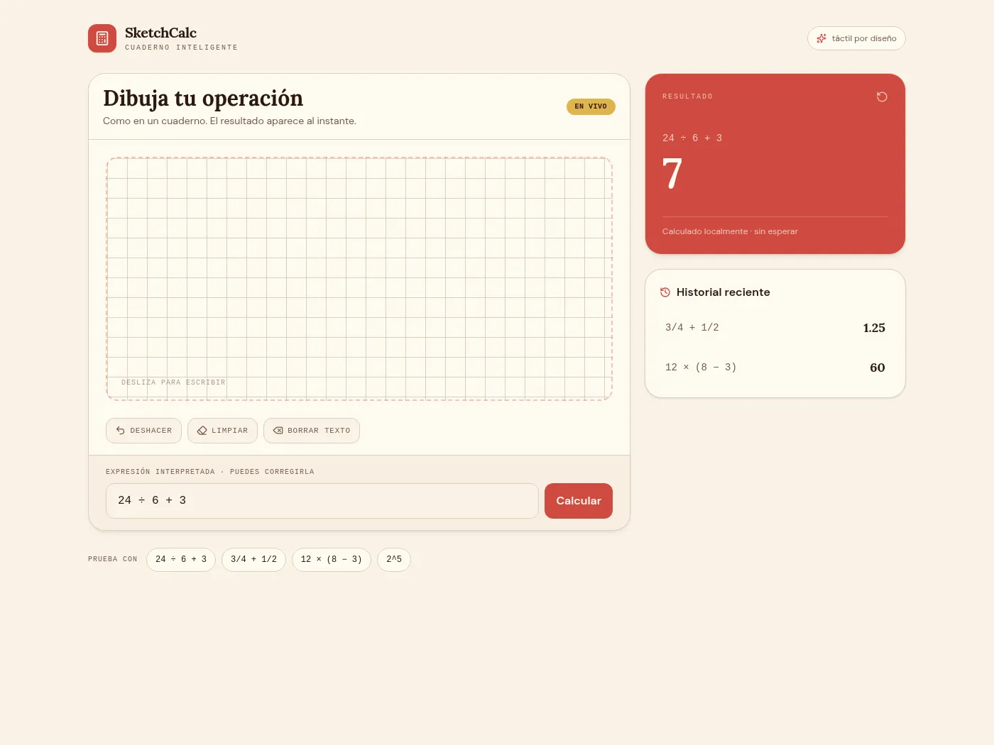 SketchCalc Touch Calculator