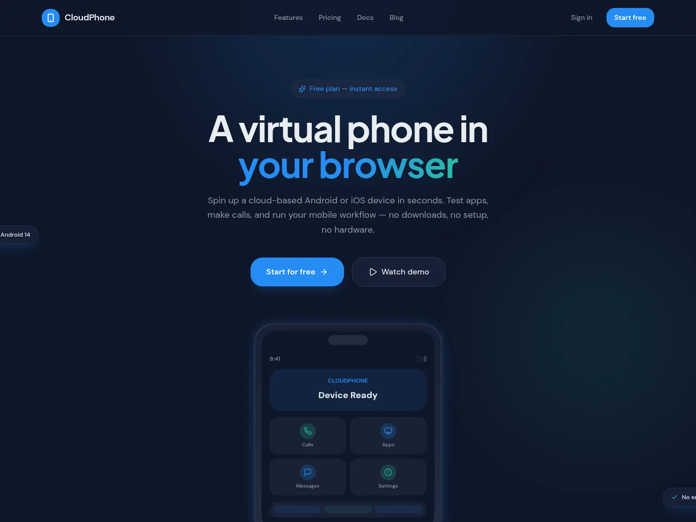 CloudPhone Web Experience