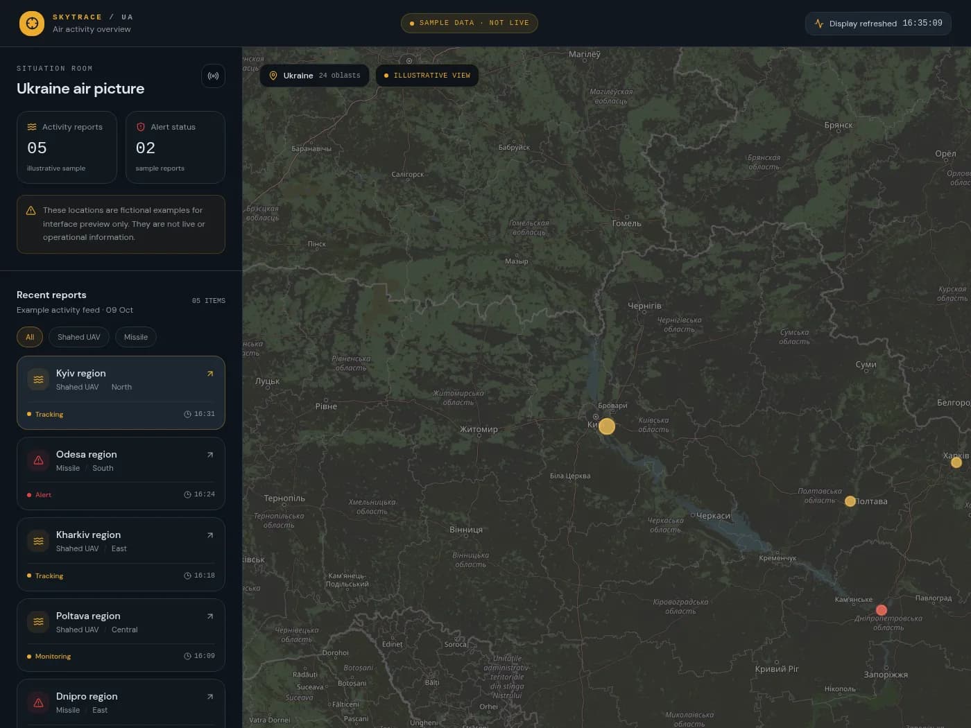 Shahed Tracker Map