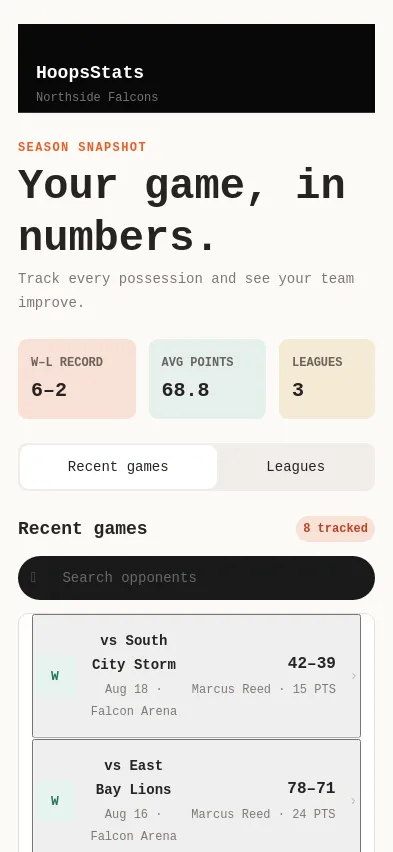 HoopsStats Tracker