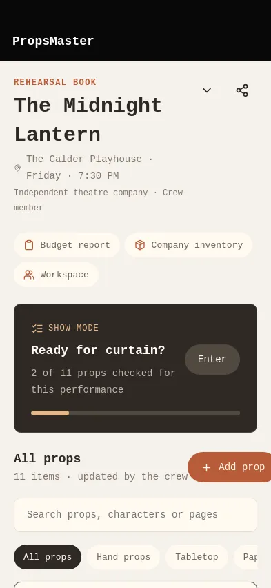 PropsMaster Mobile