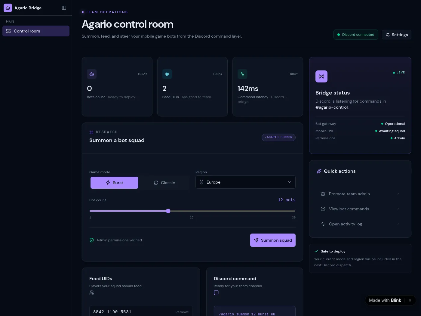 Agario Discord Bridge