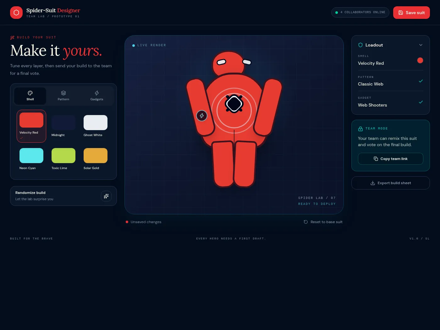 Spider-Suit Designer