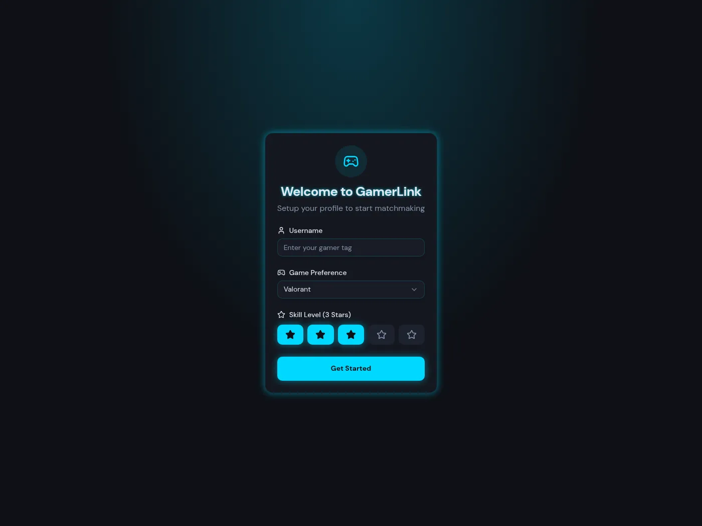 GamerLink React Demo
