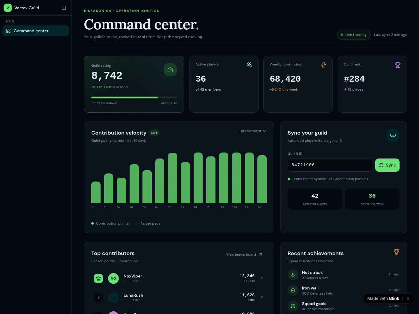 Free Fire Guild Tracker