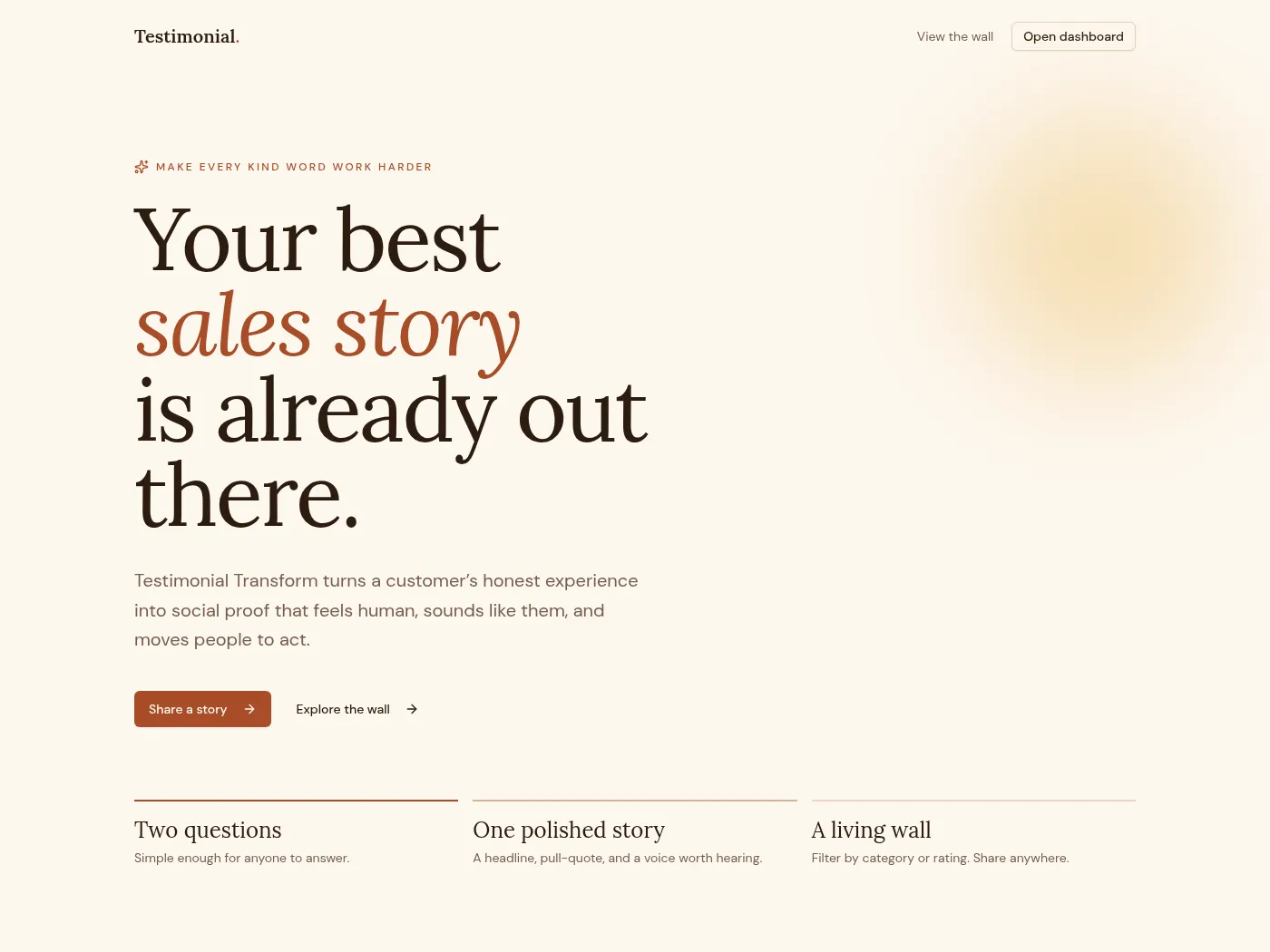 Testimonial Transform