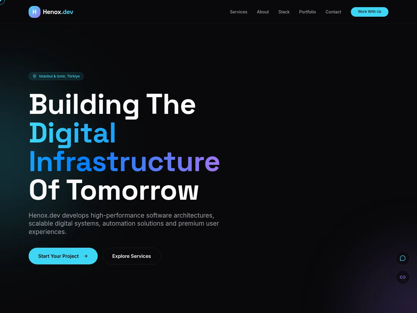 Henox.dev Futuristic 3D Site