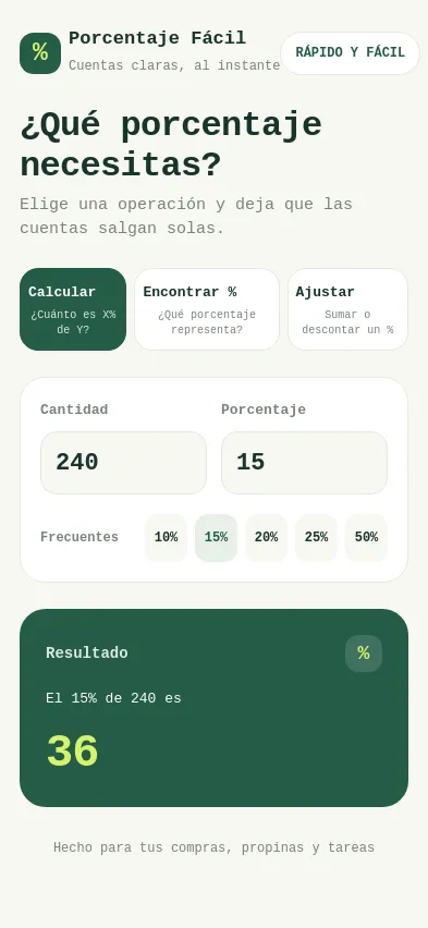 Porcentaje Fácil