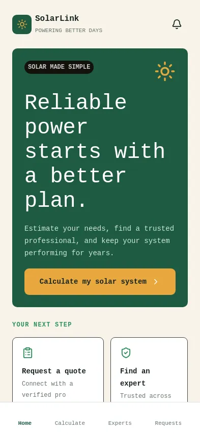 SolarLink Marketplace App