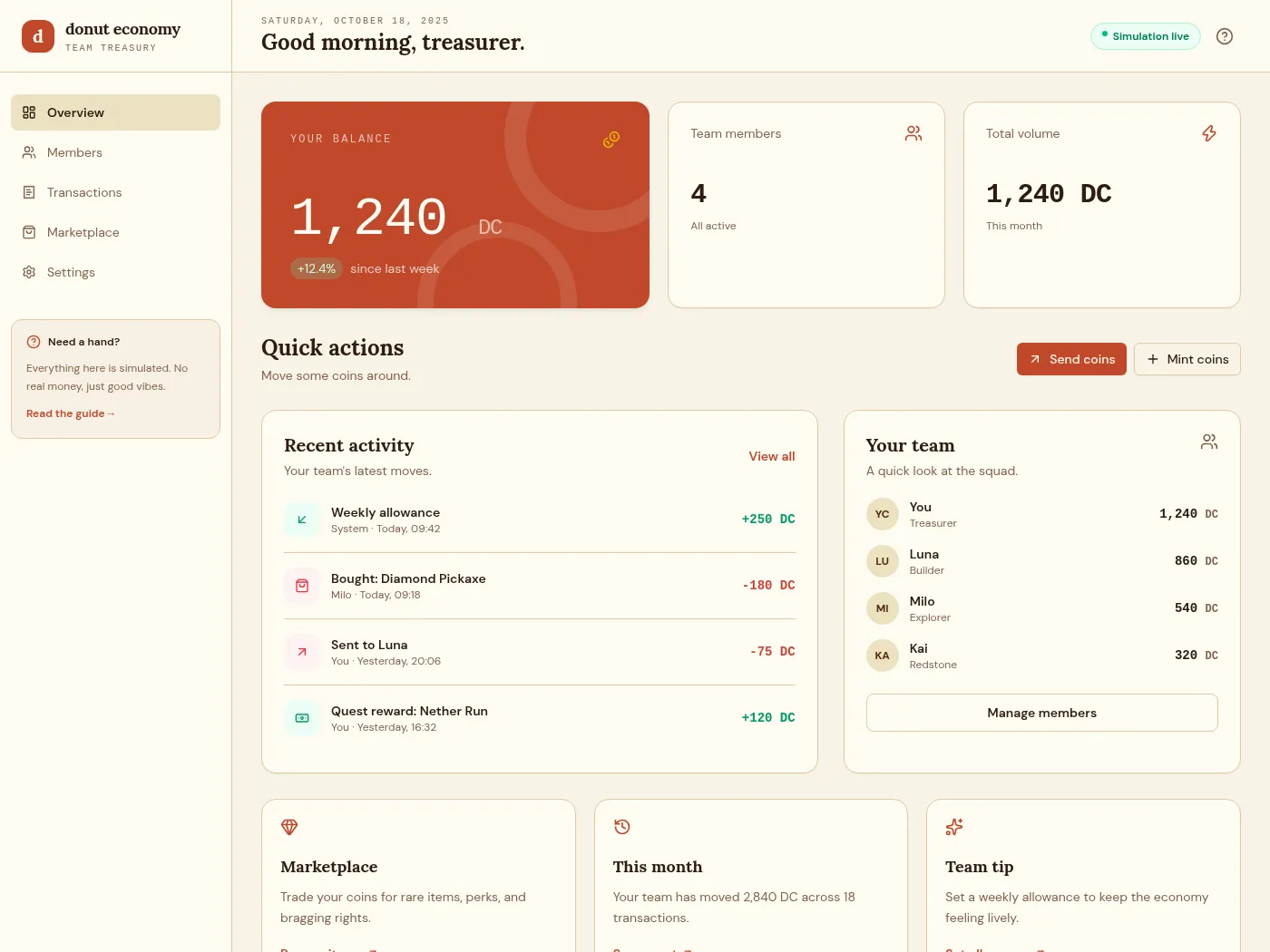Donut Economy Simulator