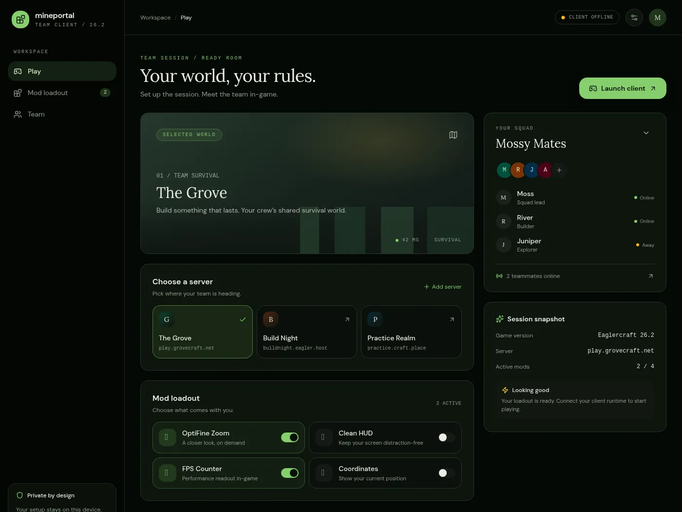 MinePortal Web Client