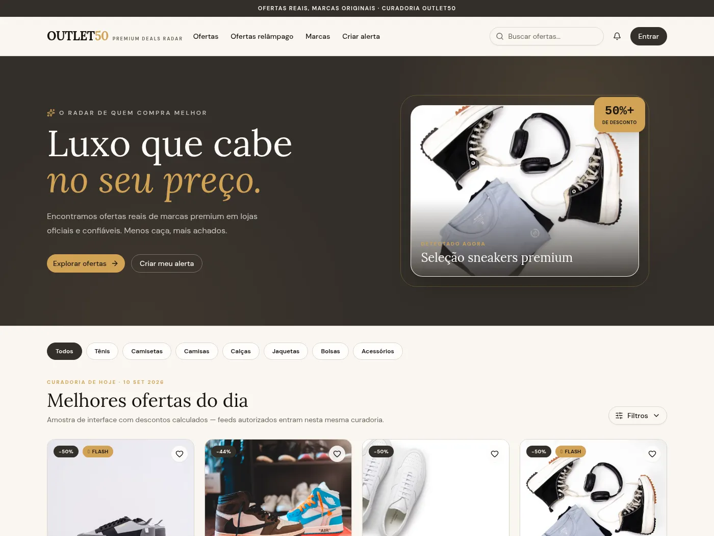 OUTLET50 Luxe Deals Radar
