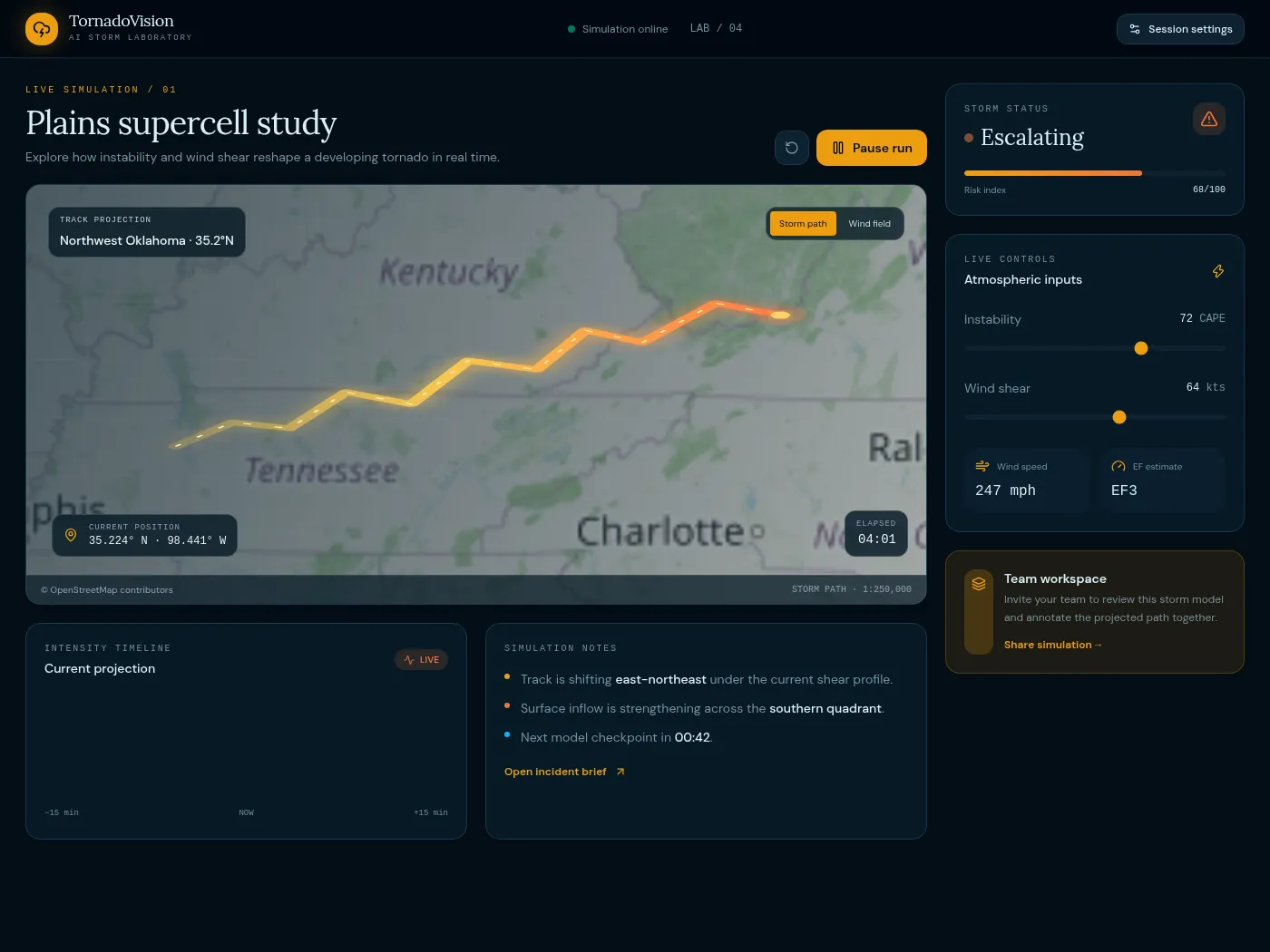 TornadoVision AI Simulator