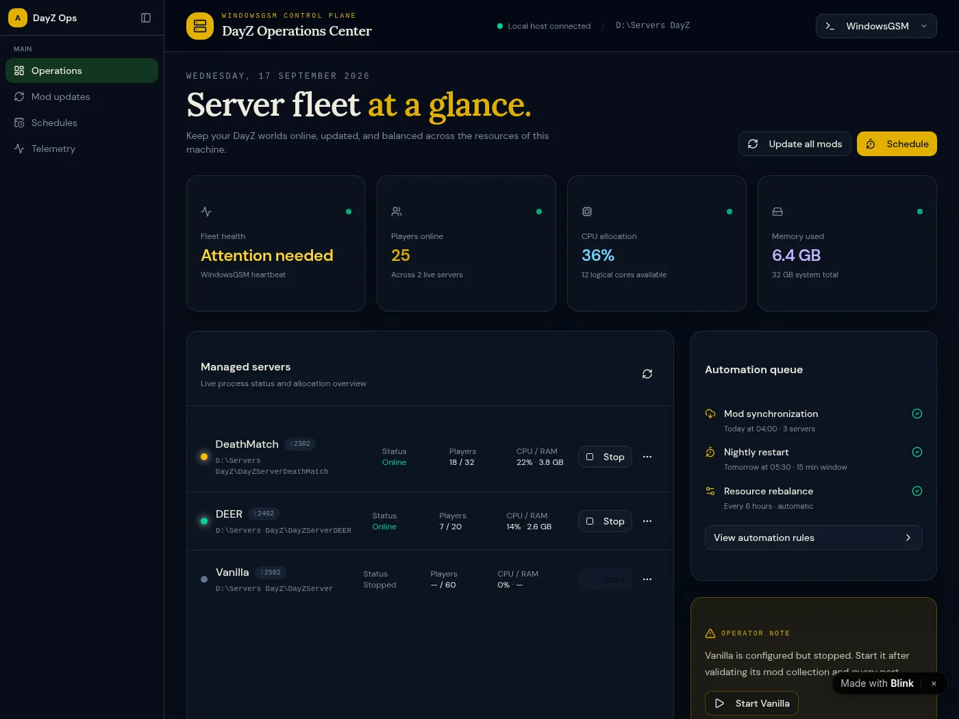 DayZ Server Automator