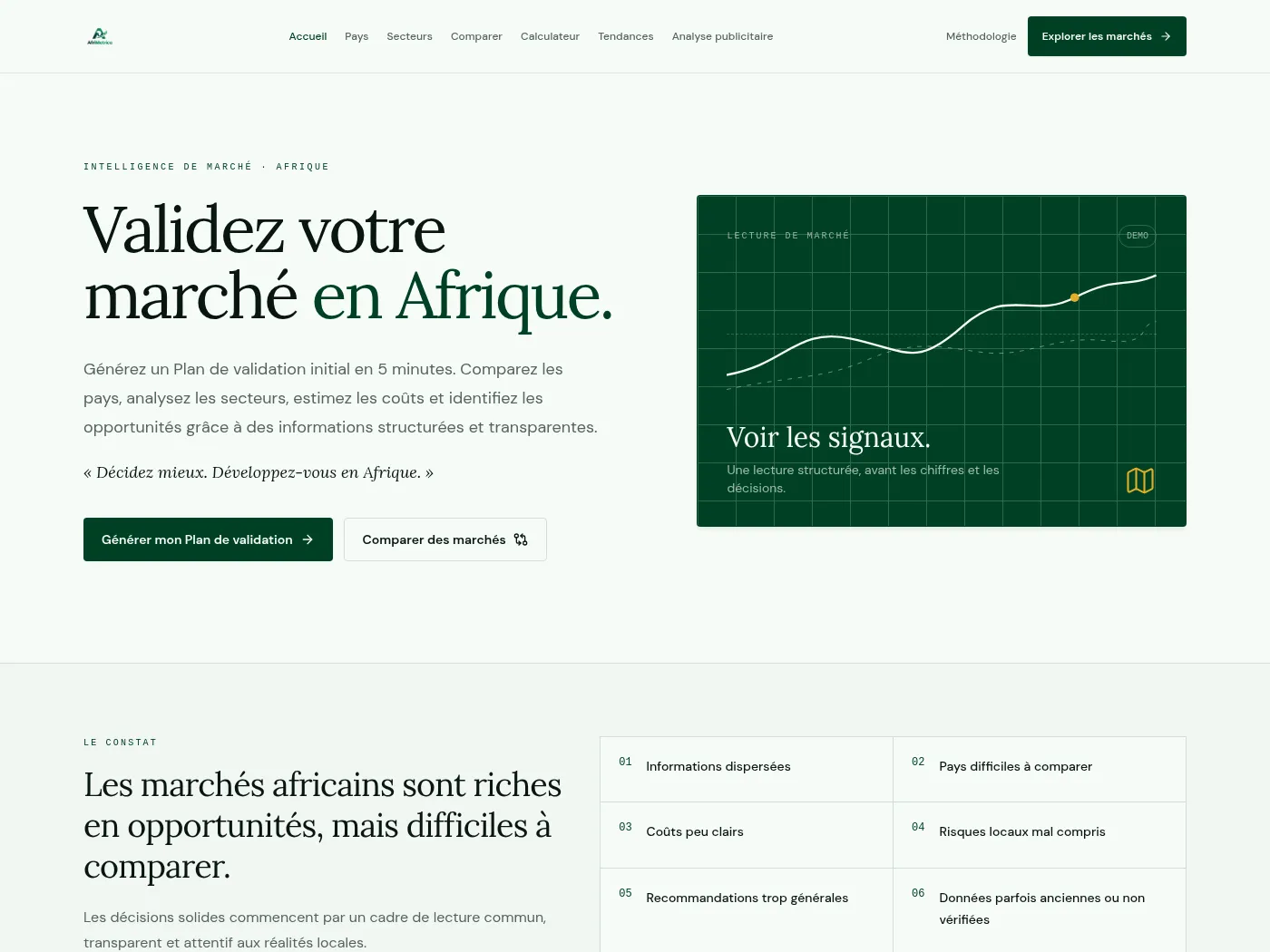 AfriMetrica Prototype Web App