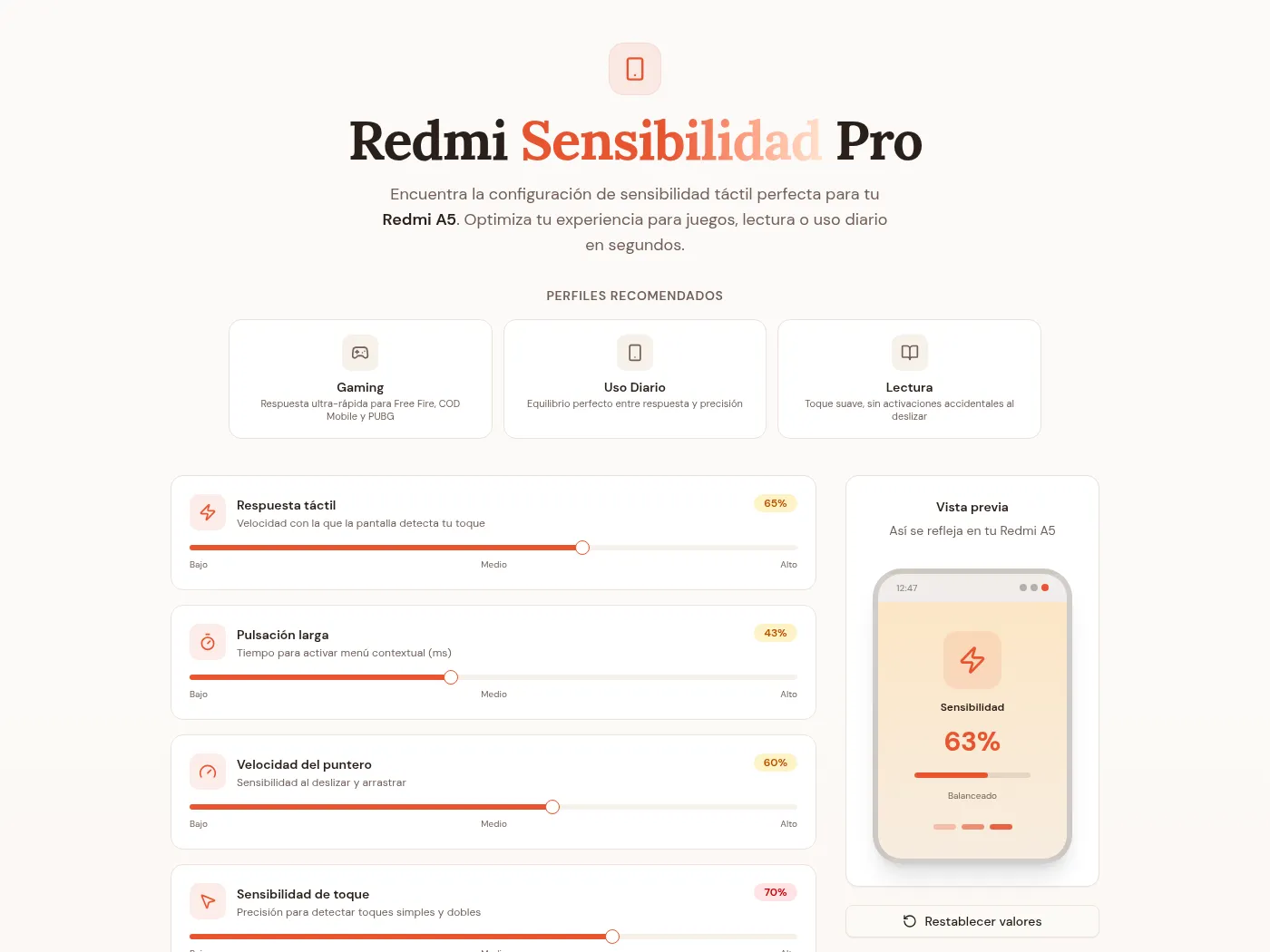 Redmi Sensibilidad Pro