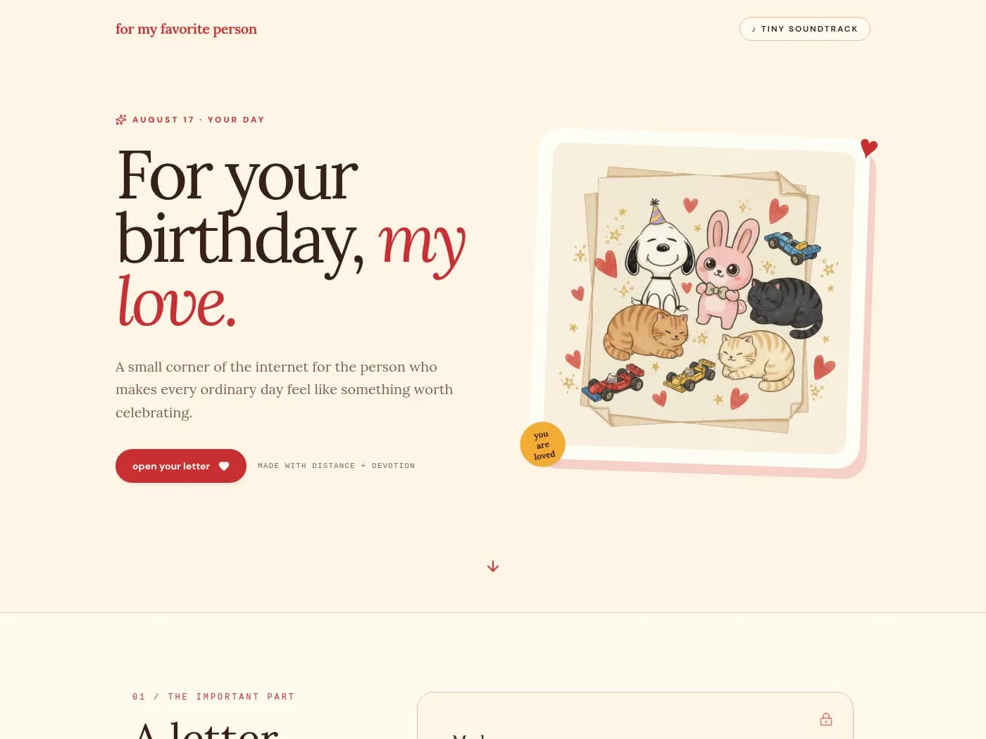 Birthday Love Website