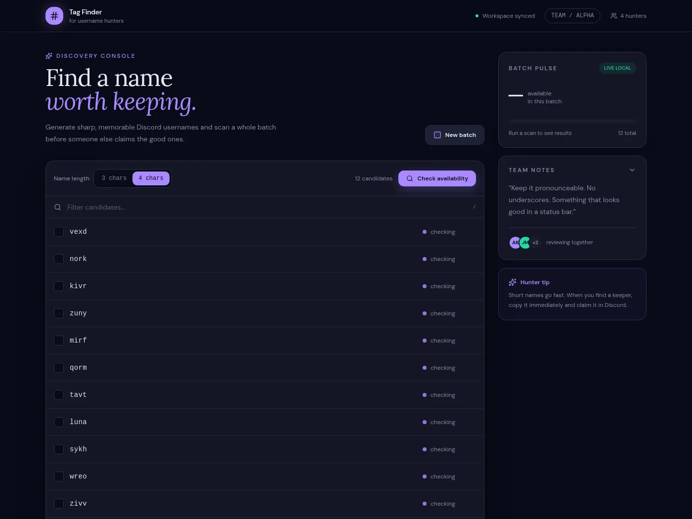 Discord Tag Finder