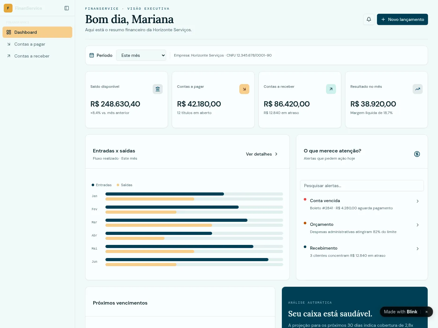 FinanService ERP Moderno