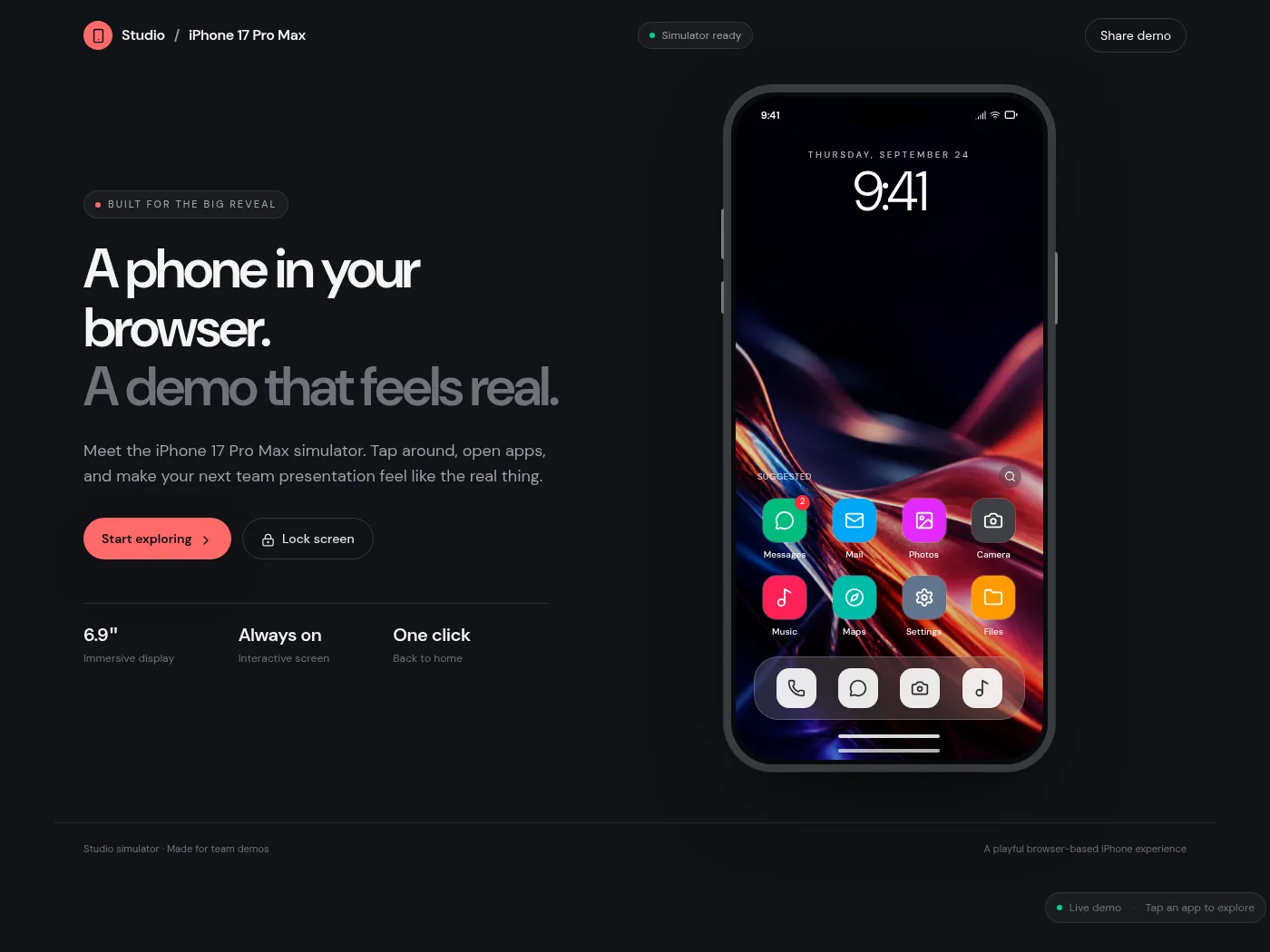 iPhone 17 Pro Max Simulator