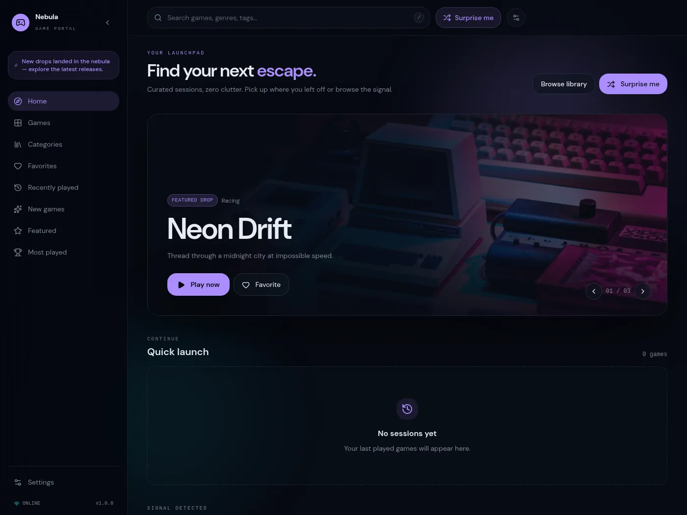 Nebula Unblocked Game Portal