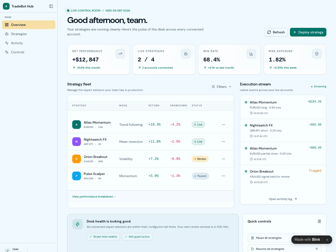 TradeBot Control Hub