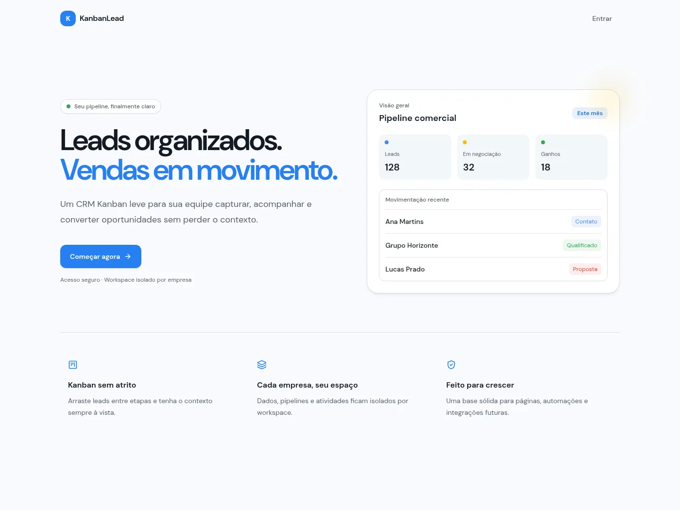 KanbanLead CRM SaaS