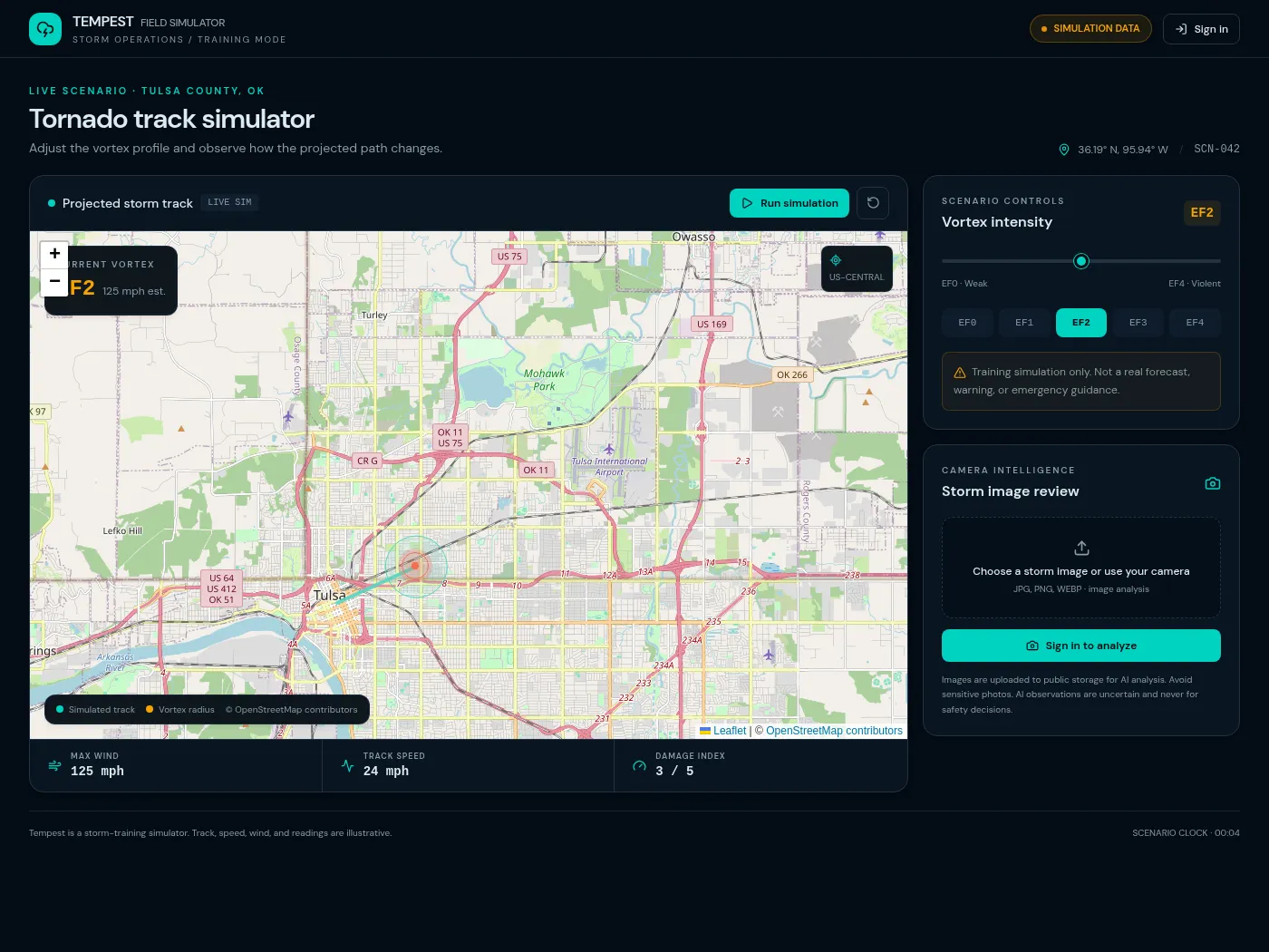 Tornado AI Simulator