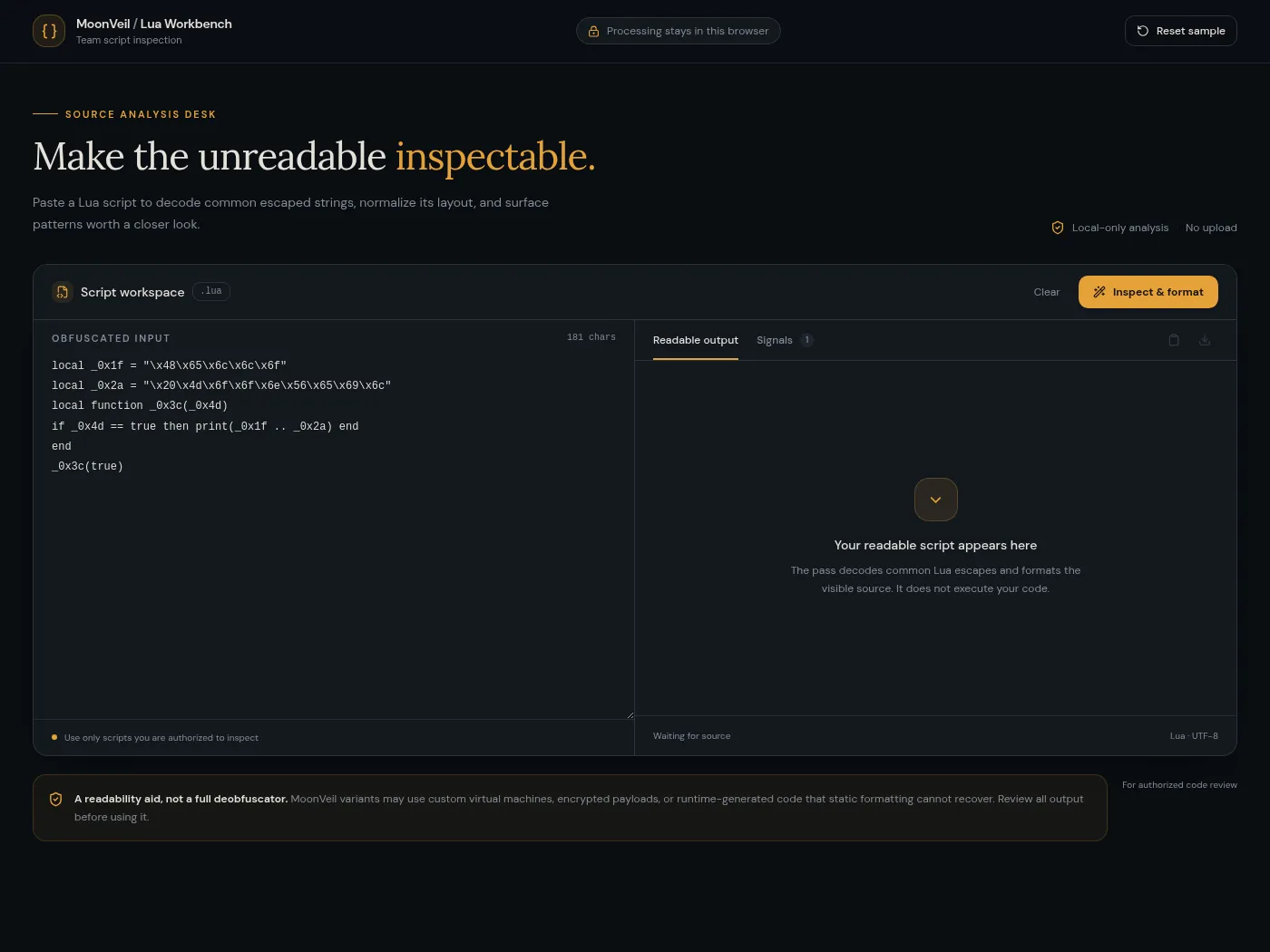 MoonVeil Lua Deobfuscator