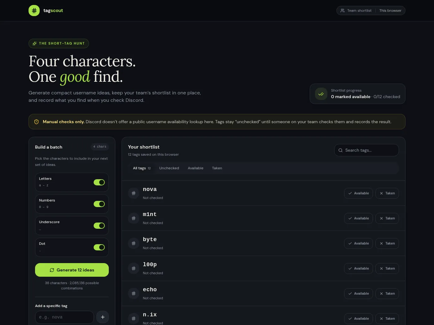 Discord Tag Checker