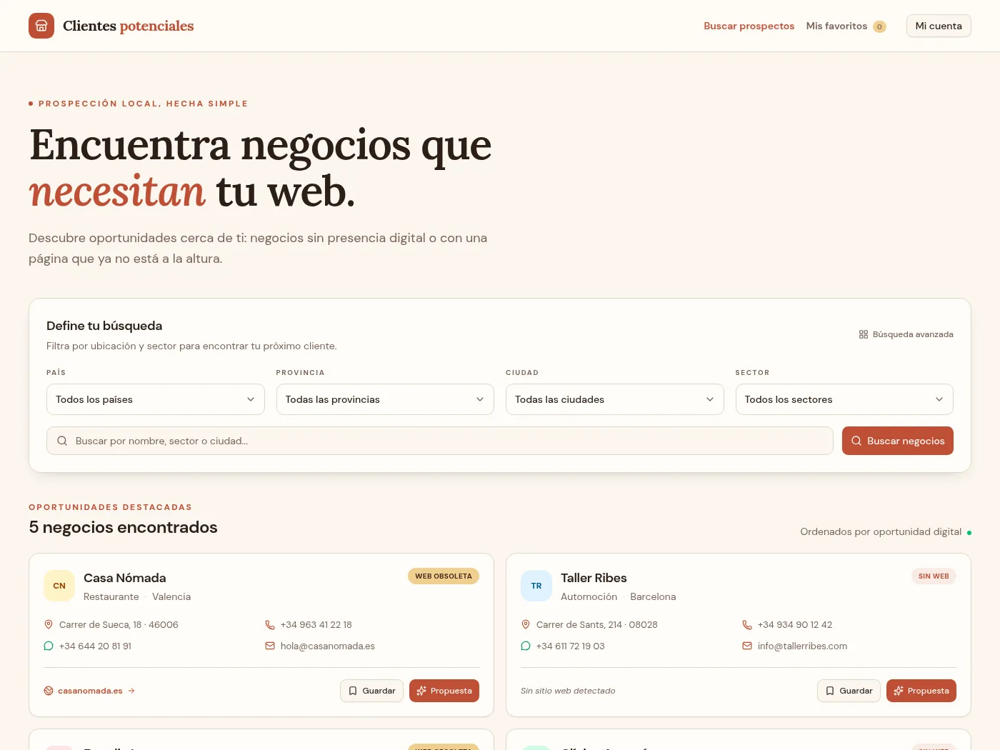Clientes Potenciales Finder