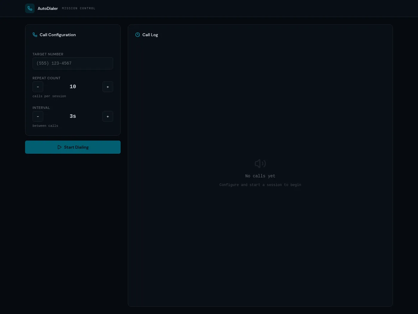 AutoDialer Web Tool