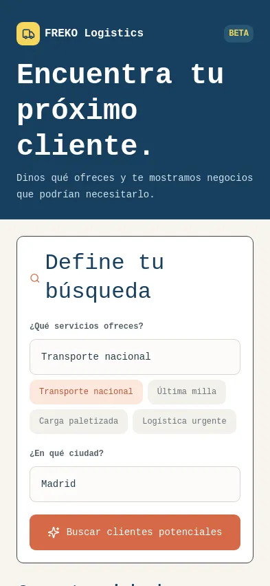 FREKO Logistics Client Finder