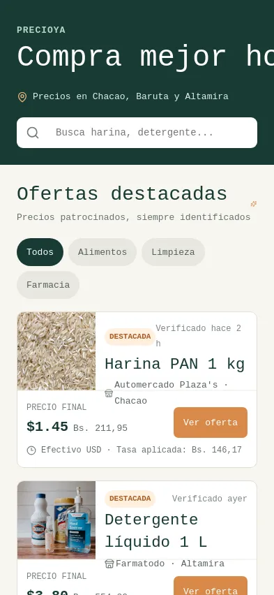 PrecioYA Móvil