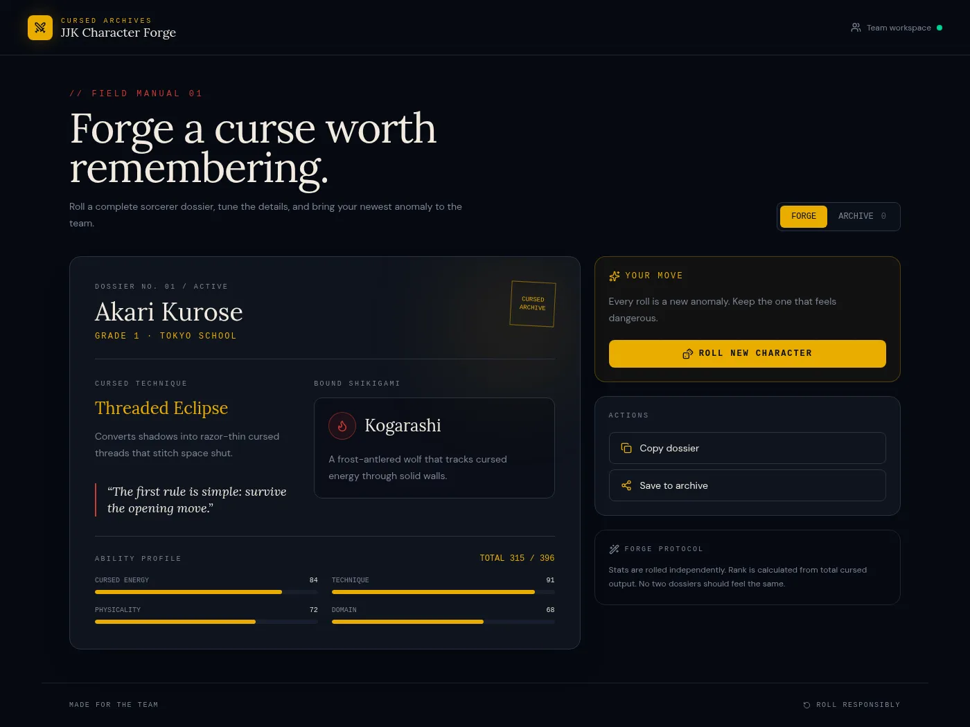 JJK Character Forge