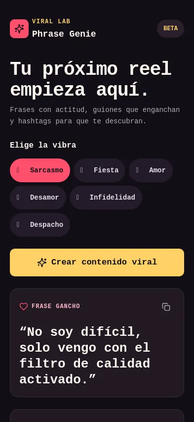 Viral Reels Phrase Genie