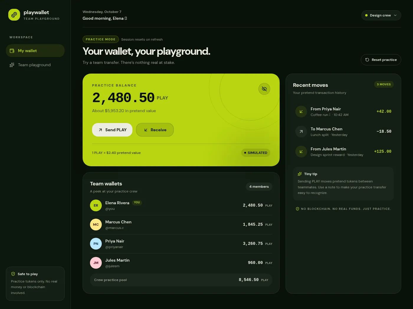PlayWallet Simulator