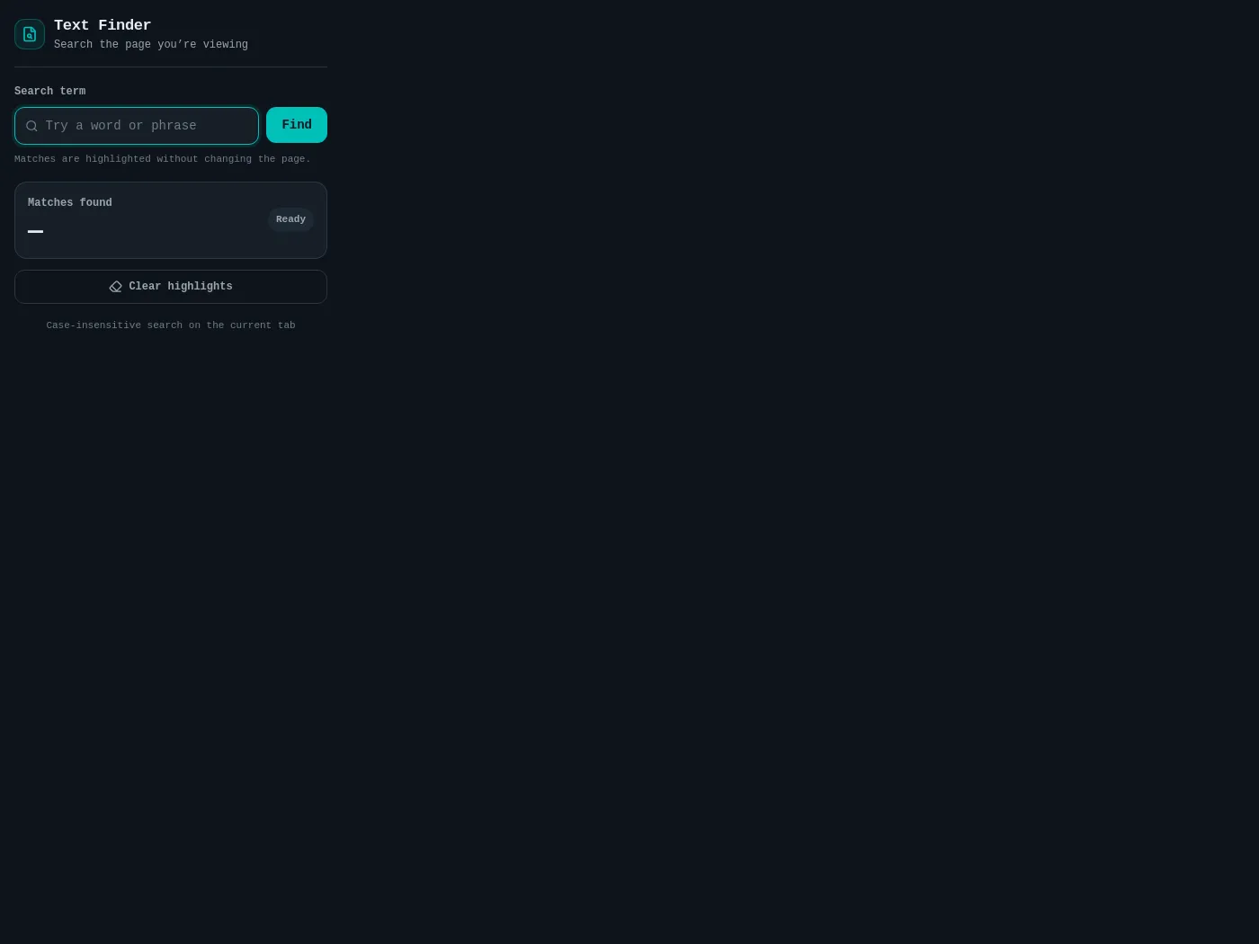 Text Finder Extension