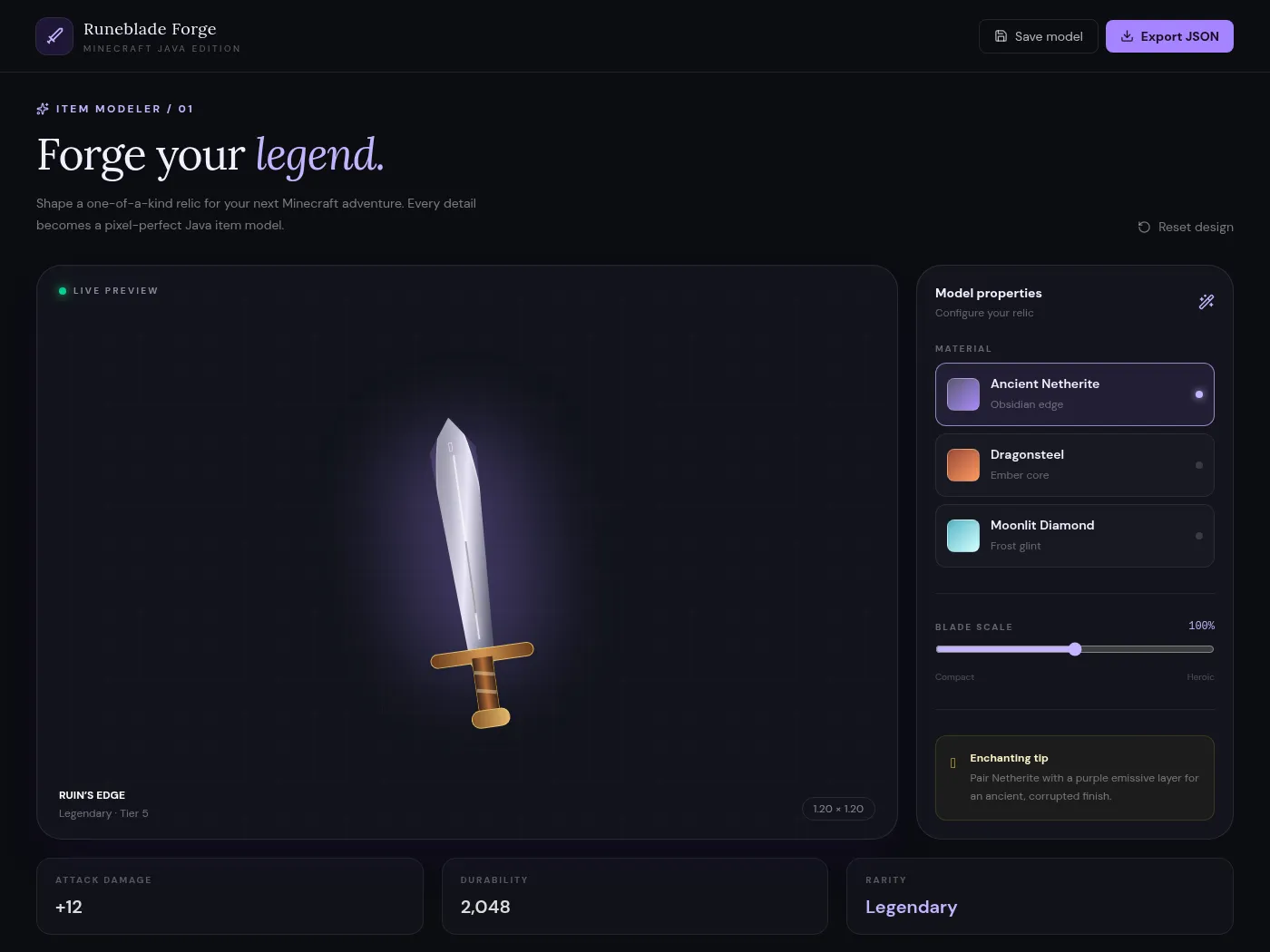 Legendary Sword Modeler