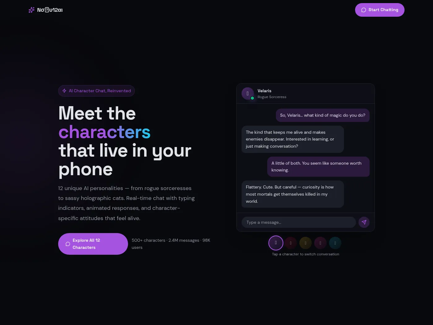 Noru12ai Character Chat Site