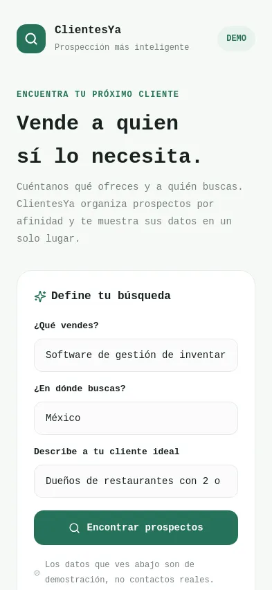 ClientesYa Prospect Finder