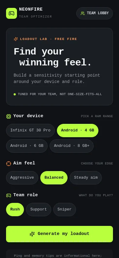 NeonFire Game Optimizer