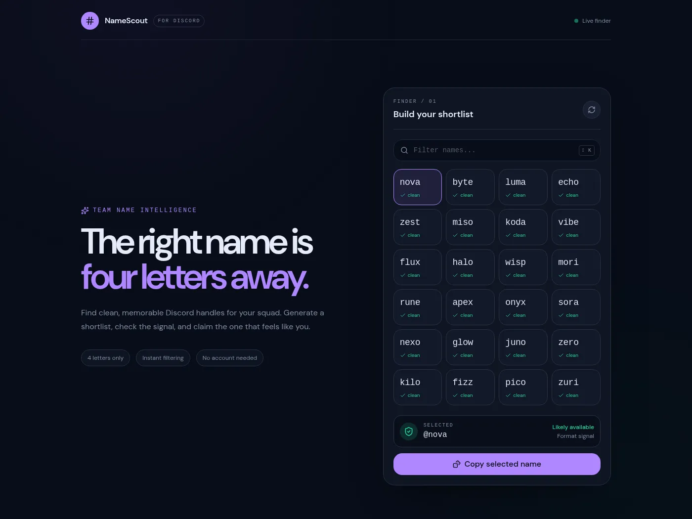 Discord Name Finder