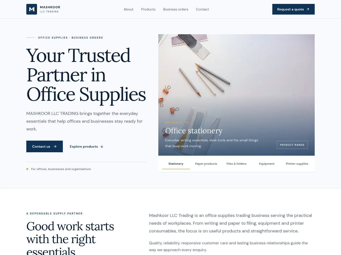 Mashkoor Trading Website