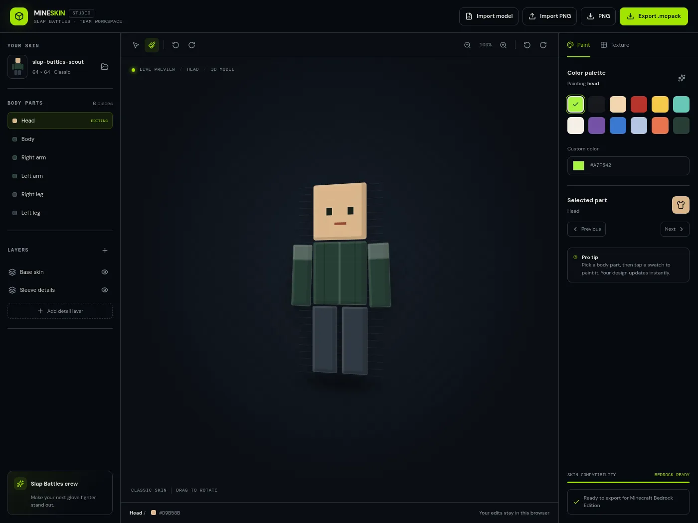 MineSkin 3D Editor