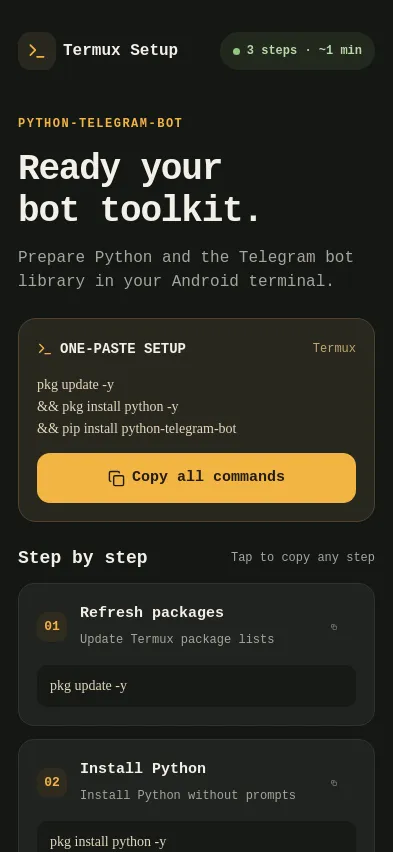 Auto Telegram Installer