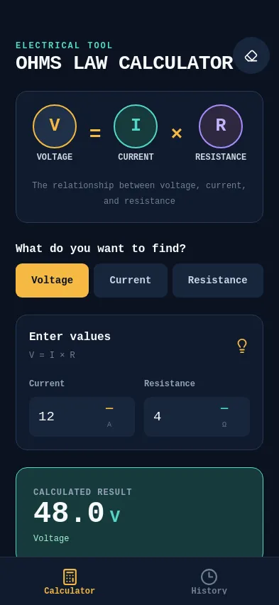 Ohms Law Calculator