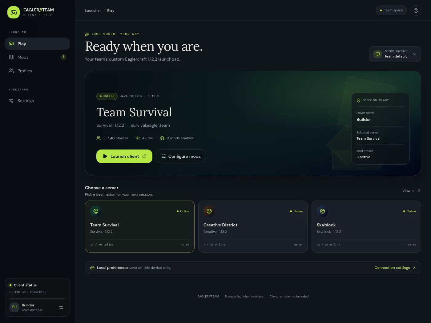 Eaglercraft Custom Launcher