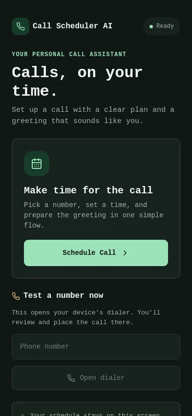 Call Scheduler AI